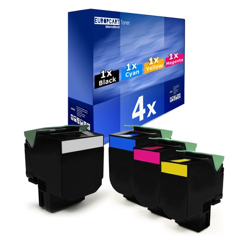 4x Patrone f r Lexmark C-544-DN X-543-DN C-546-DTN X-546-DTN X-544-DTN ...
