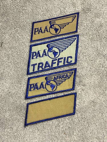 (4)Vtg PAN AMERICAN AIRWAYS Patch PAA Traffic Africa Wings Pan Am ...