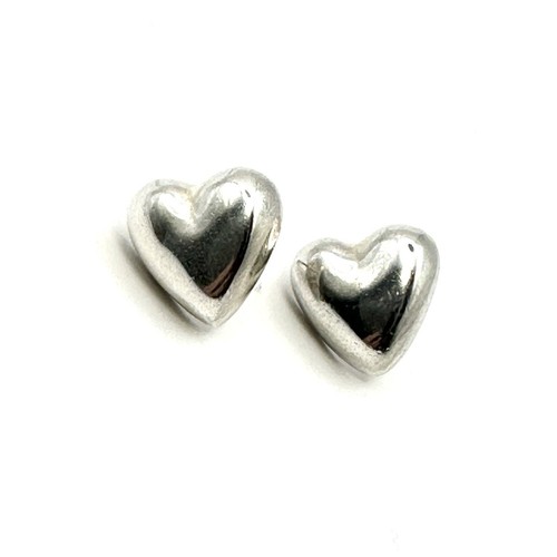 Tiffany & Co Vintage Silver Puffed Heart Earrings | eBay