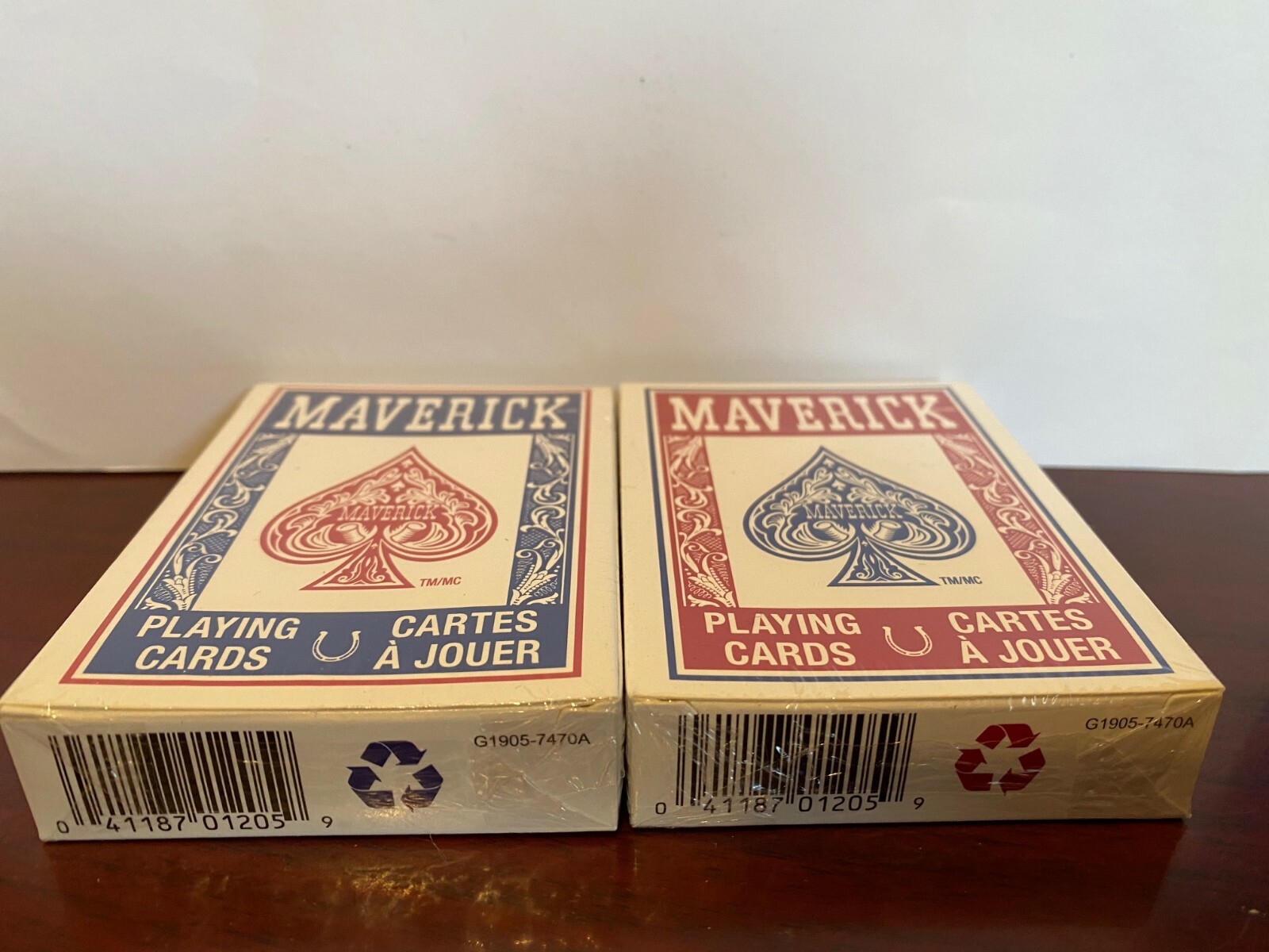 Lot of 2 New And Factory Sealed Maverick Playing Cards Red and Blue ...