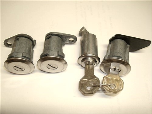 New AMC AMX Javelin Rebel Door Trunk Glove Locks & Original Logo Keys ...