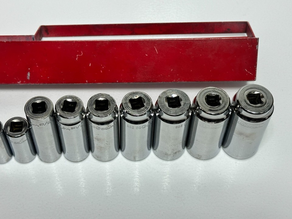 Matco Tools USA 13pc SAE 1/4" to 1" Deep Chrome Socket Set - 3/8" Drive ...