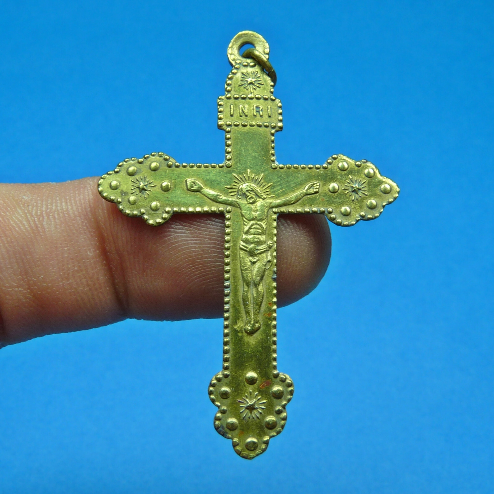 ANTIQUE OLD CRUCIFIX CROSS JESUS PENDANT INRI BRONZE CATHOLIC IHS | eBay