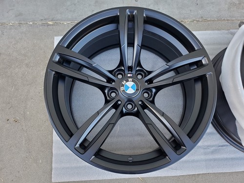 Original 19" BMW M3 M4 OEM 437M Satin Black 335 435 328 Wheels Rims ...