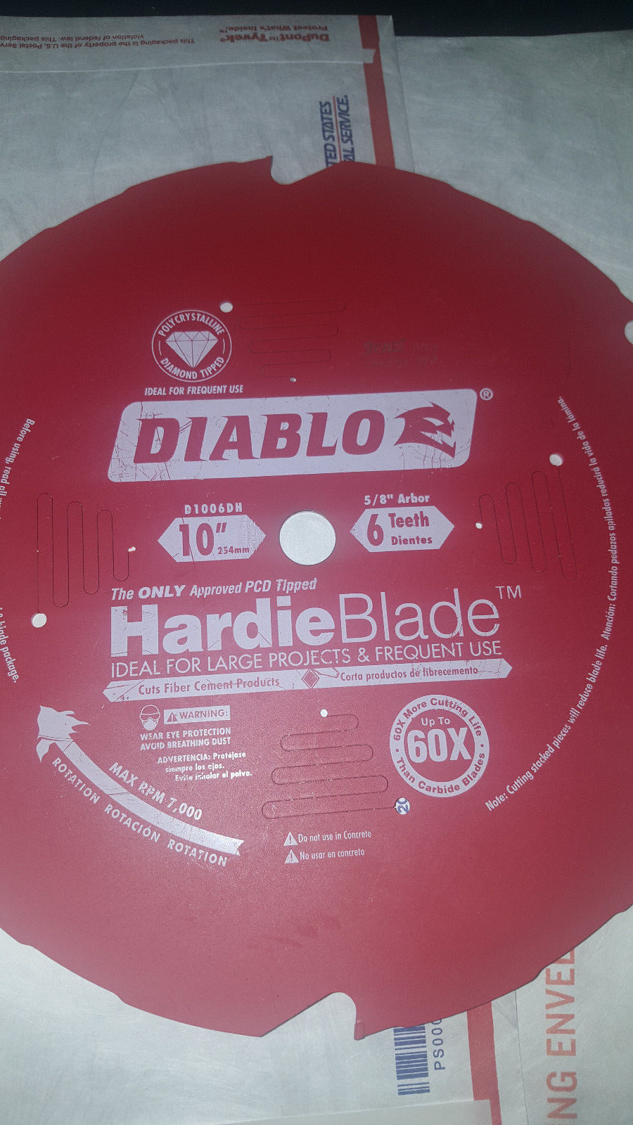 NEW, Diablo 10-Inch, 6 Teeth Polycrystalline Diamond Tip Hardie Blade ...