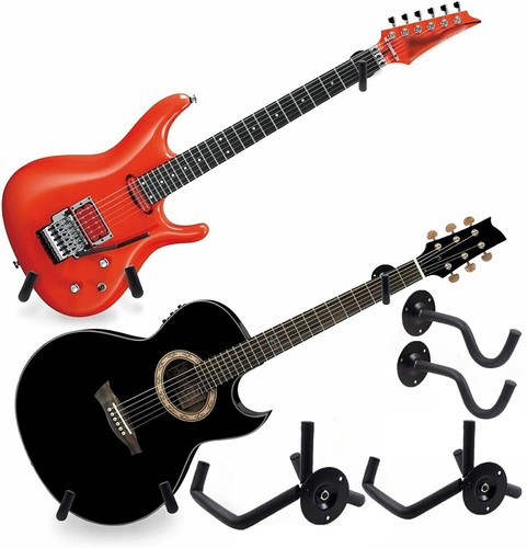 Padded 2 Guitar Display Stand Traditional Design horizontal guitar wall ...