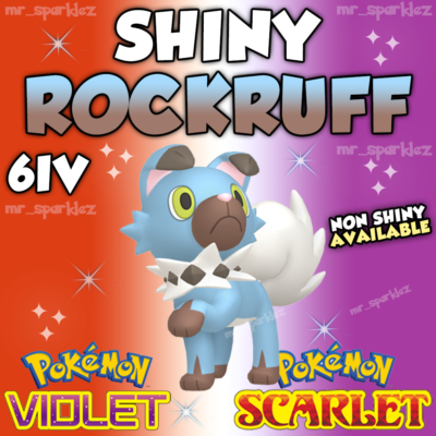 SHINY ROCKRUFF 6IV Pokemon Scarlet & Violet | eBay