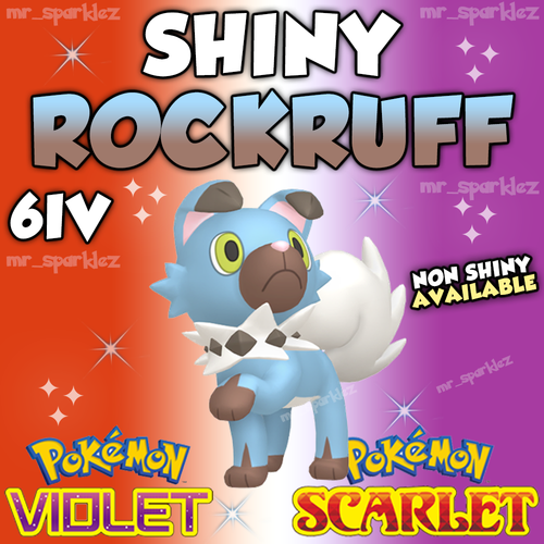 SHINY ROCKRUFF 6IV Pokemon Scarlet & Violet | eBay