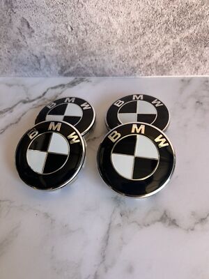 4 X 68mm Black Wheel Center Hub Caps Logo Badge Emblem Rim Hubcaps ...