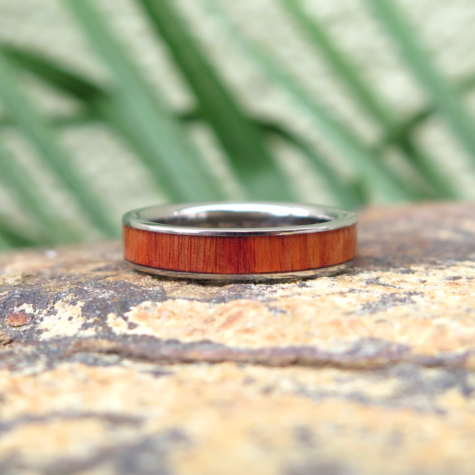 Hawaiian Hawaii Jewelry Wood Titanium Wedding Ring Band 4mm #TRF-1001 ...