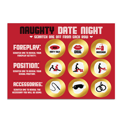 Naughty Date Night Scratch Card Valentines Day Anniversary Gift For Him ...