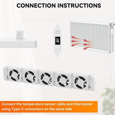 Radiator Fan Booster 5.0 for Home Single Set Smart Radiator Ventilator ...