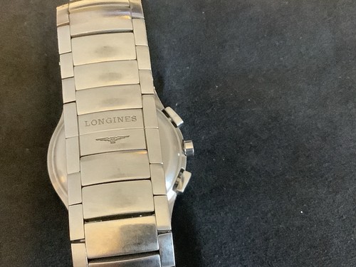 Longines opposition Men’s 38mm L3.618.4 Chronograph Quartz Swiss White ...