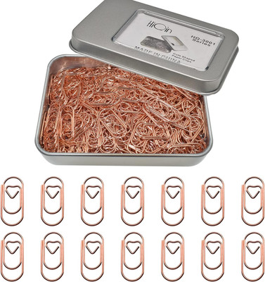 200 Pcs Small Paper Clips Rose Gold, Heart Paper Clip for Wedding Home ...