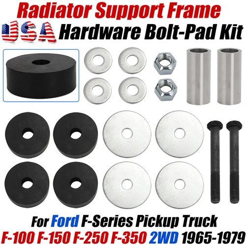 Radiator Support Frame Pad Bolt Core Mount Kit For Ford F100 F150 F250 ...
