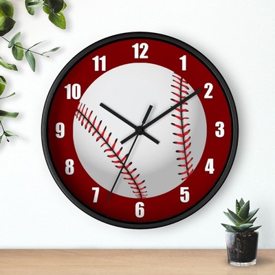 10" Wall Clock - Baseball #2 Sports Ball Game Team Player Coach Kids ...