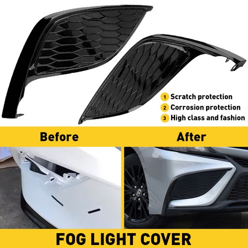 2PCS Front Fog Light Cover Set Kit For 2021-2023 Toyota Camry SE XSE ...