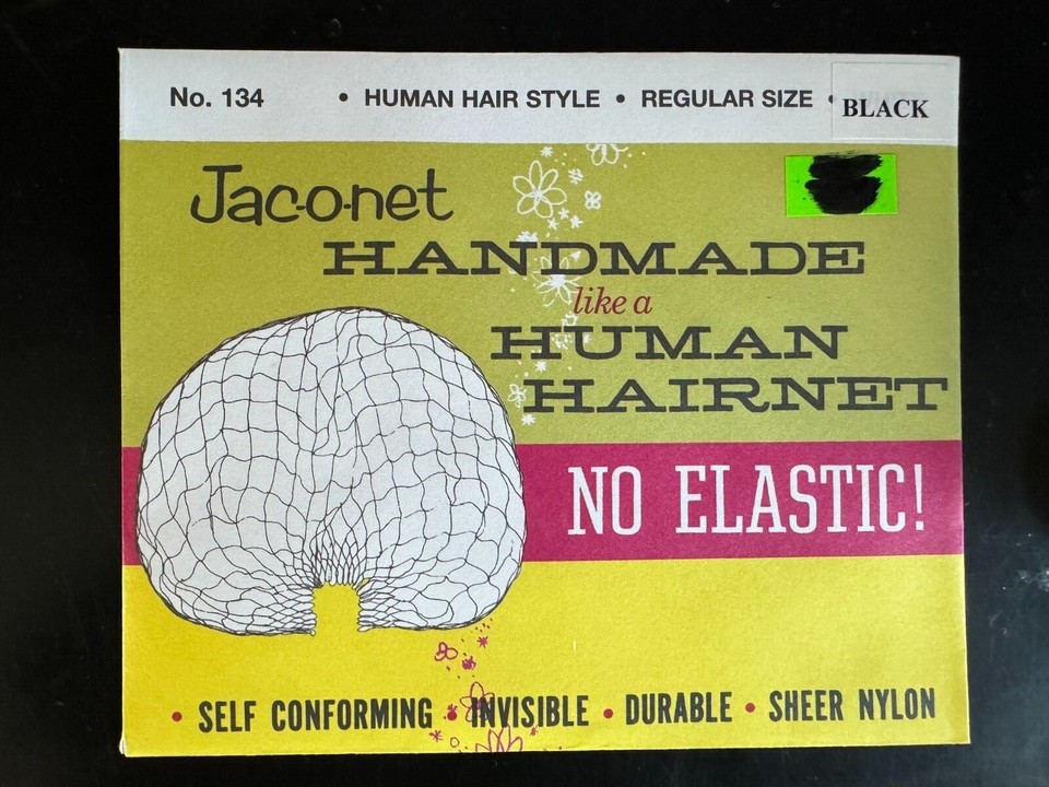 Jac O Net Hair Nets Black Light Medium Dark Brown Pink Periwinkle Blue ...