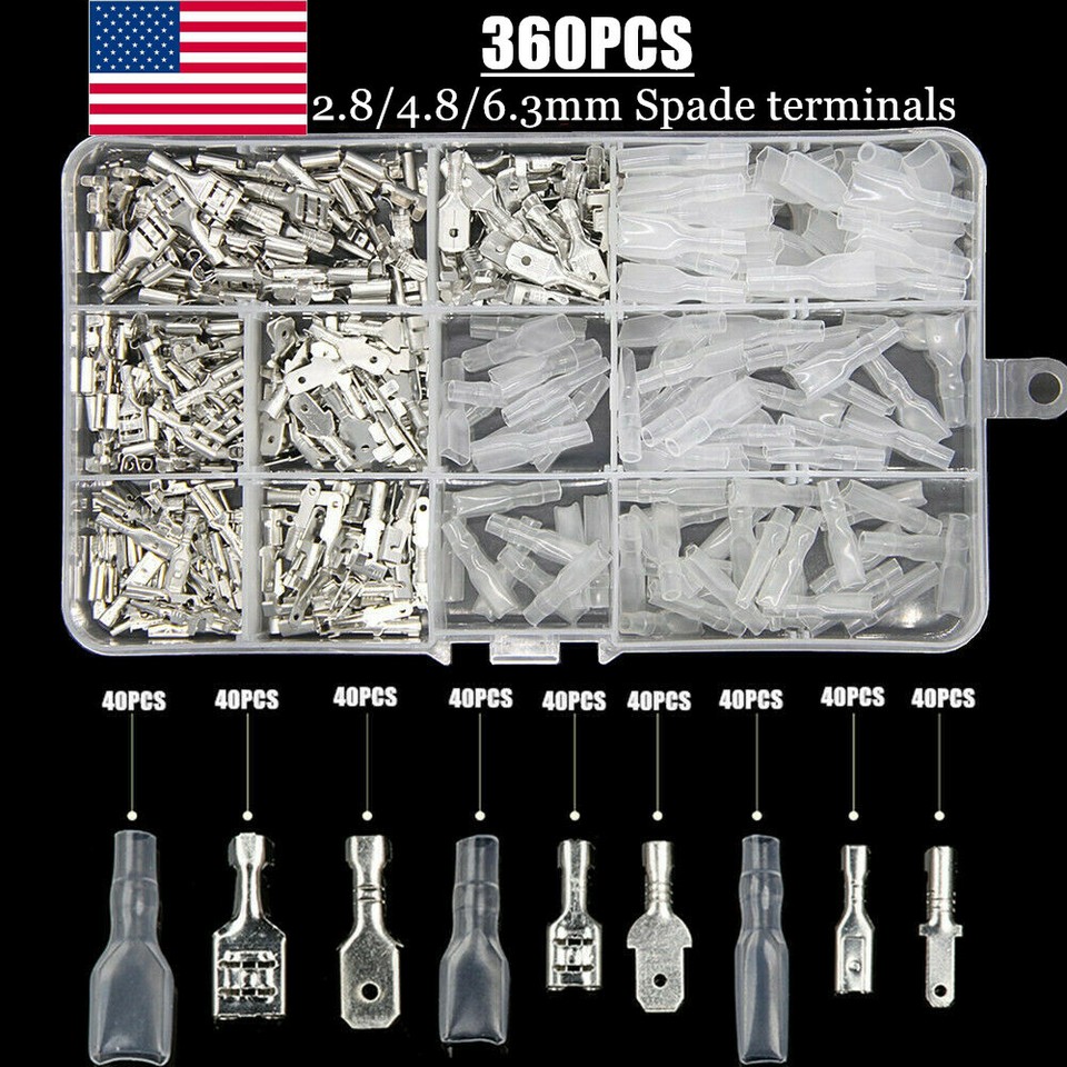 900X Assortment Male Female Spade Terminals Electrical Wire Crimp ...