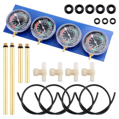 4 Motorcycle Carb Carburetor Vacuum Balancer Gauges Balancing Cylinder ...