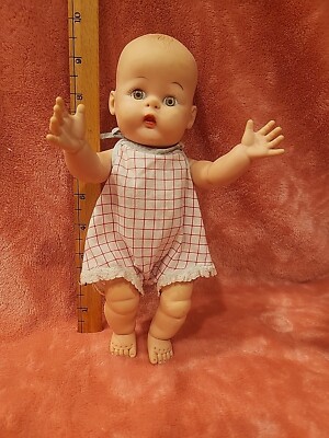 Vintage 1960s Effanbee Vinyl Tiny Tubber Baby Doll 10” Molded hair Boy ...