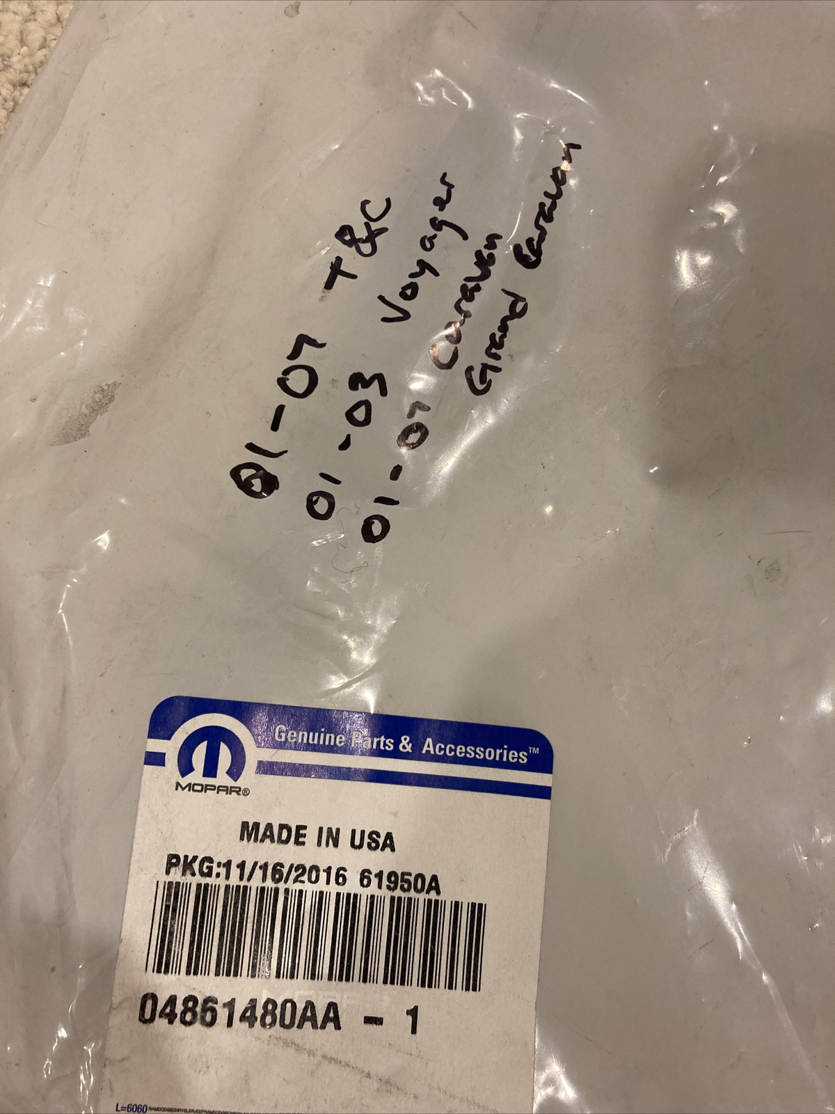 Air Filter-SE, VIN: 3 Mopar 04861480AA for sale online | eBay