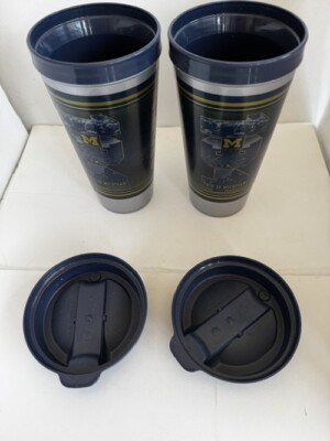 2013- 24 OZ University Of Michigan Football Travel Mugs (2 in set) | eBay