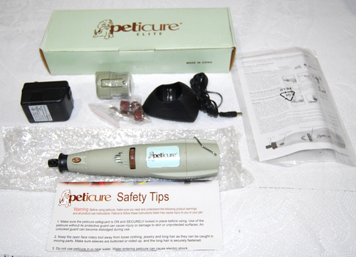 PETICURE ELITE CORDLESS PET CAT DOG NAIL FILE TRIMMER GRINDER WITH ...