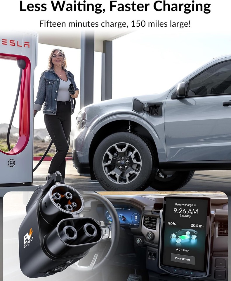 Tesla Supercharger NACS to CCS1 Adapter for Rivian R1T/R1S, Ford F-150 ...