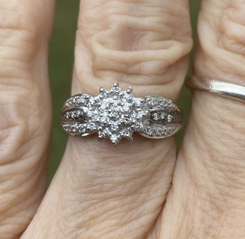 Danbury mint Radiance Genuine Diamond Ring white gold plated 925 ...