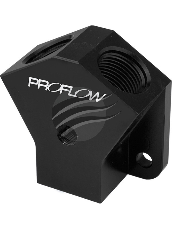 Proflow Billet AN Fuel Block -08AN In -08AN Out w/1/8in. NPT Port ...