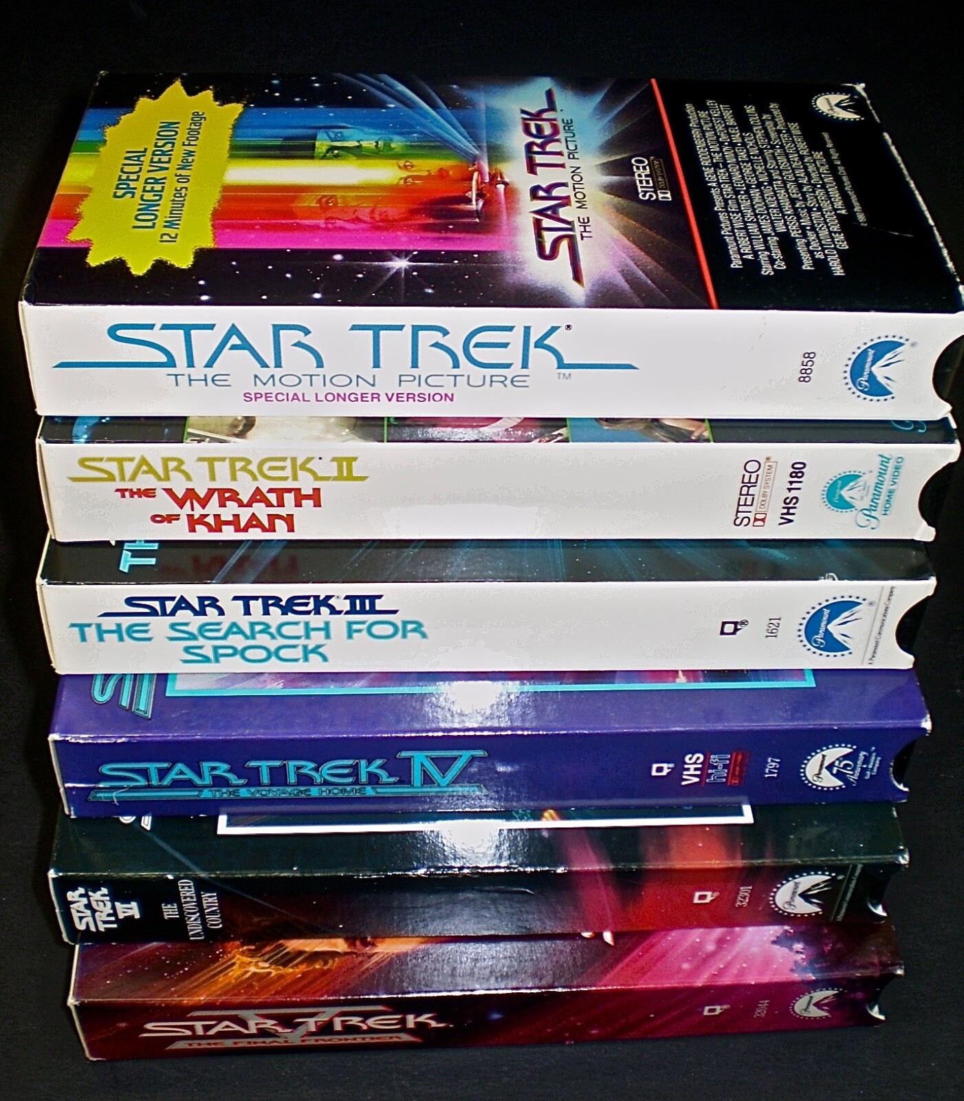 Lot of 6 - STAR TREK Movies - VHS TAPES Vintage, l,ll,lll,lV,V,Vl Mint ...