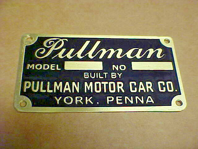 Pullman Data Plate Acid Etched Brass | eBay