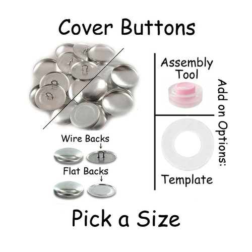 Cover Buttons / Covered Buttons - Flat Back / Wire Back - Choose Size ...