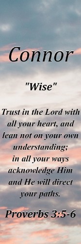 Connor "Wise" Keepsake Name Meaning Bookmark with Bible Verse and ...