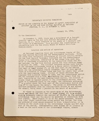 ICC Accident Report - New York Central RR at National Junction NJ - 11 ...