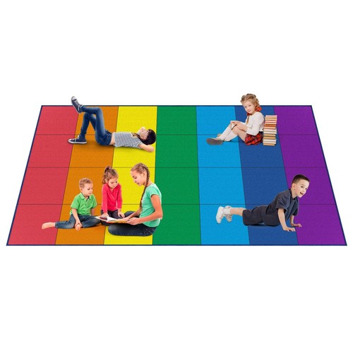 6.5x12.5ft Colorful Classroom Rug, Washable Area Rug for Classroom ...