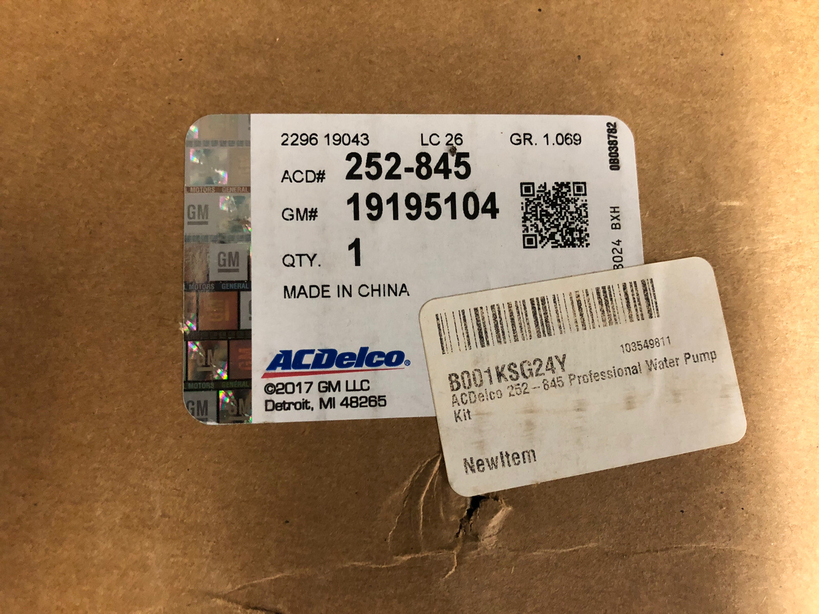 GM OEM Silverado Sierra Escalade Yukon Water Pump 12569519 252-845 ...