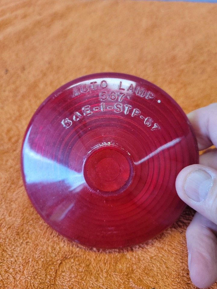 Q-Vintage Auto Lamp 567 SAE-1-STP-67 Red Tail Light Marker Lens 4 1/4 ...