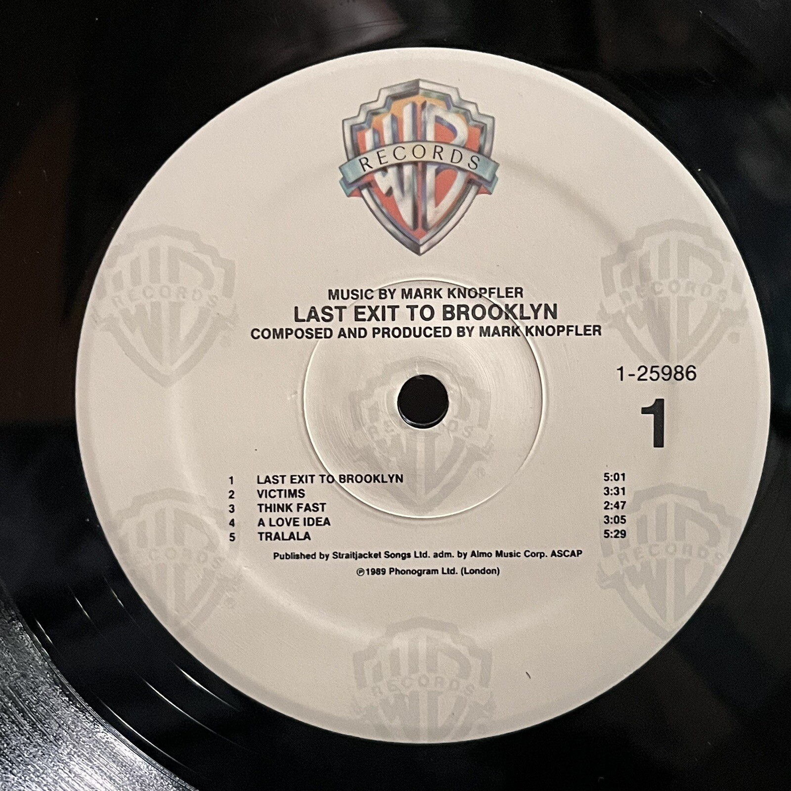 LAST EXIT TO BROOKLYN PROMO Soundtrack 1989 WB 25986 Mark Knopfler Dire ...