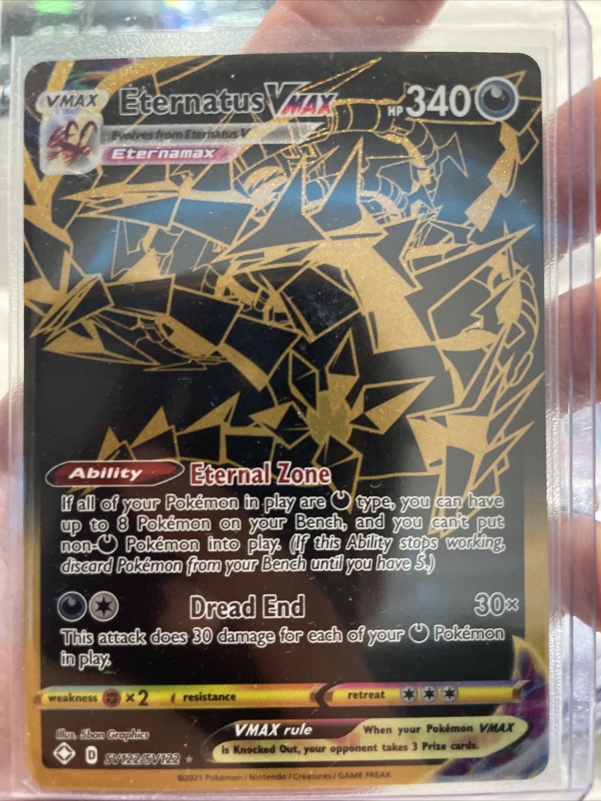 Eternatus VMAX SV122/SV122 GOLD SECRET RARE Pokémon TCG Shining Fates ...