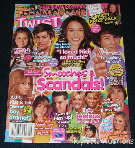 Twist Magazine April 2008 Selena Zac Ashley Miley Nick Ryan Jason Cody ...