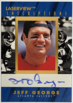 Jeff George Auto 1996 Pinnacle Laser View Inscriptions 2373/2900 ...