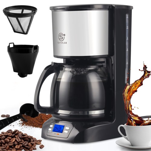 1.5L Filter Coffee Machine Digital Display Instant Anti-Drip Timer For ...