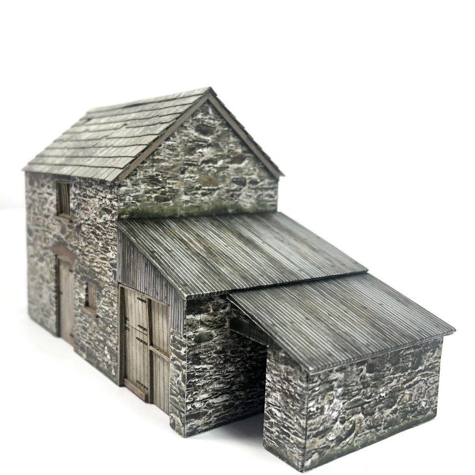 BARN/STORE & WORKSHOP LASER CUT OO GAUGE 1:76 SCALE MODEL RAILWAY KIT ...