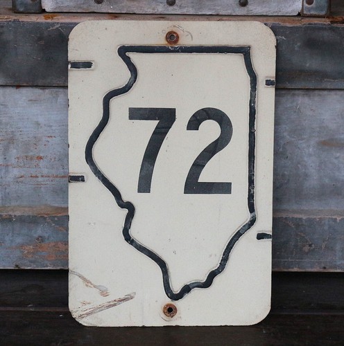 Vintage Embossed 1957 ILLINOIS State Highway 72 Road Sign | eBay