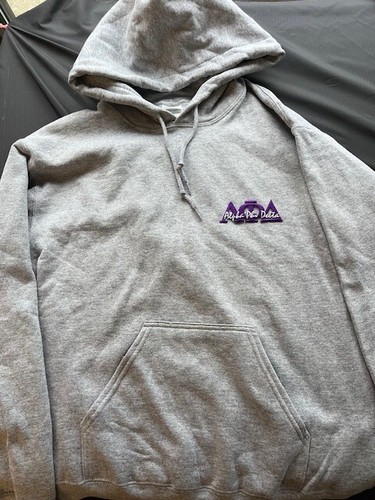 Alpha Phi Delta Gray Hoodie w/Embroidered Letters sz Small | eBay