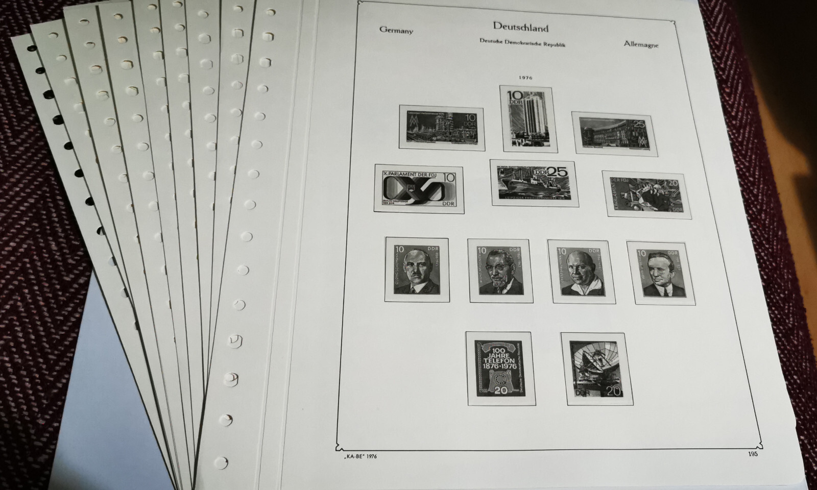 Blank KaBe Hingeless Stamp Album Pages / DDR / East Germany 1975-1990 ...