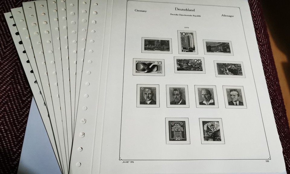 Blank KaBe Hingeless Stamp Album Pages / DDR / East Germany 1975-1990 ...