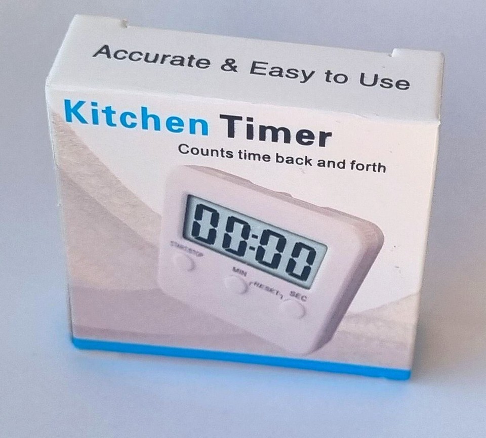 Digital Kitchen Timer Fridge Magnet Cooking Alarm White - Brand New ...